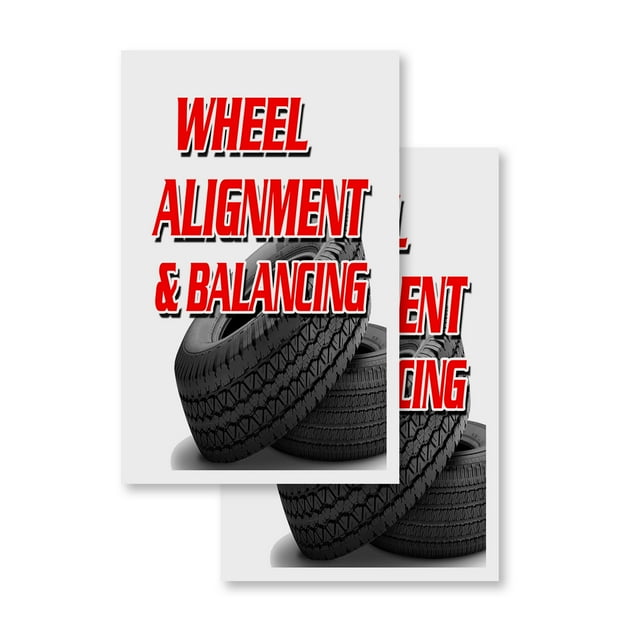 Wheel Alignment & Balancing (2-PACK) 24" x 36" Vinyl Decals | Sign ...