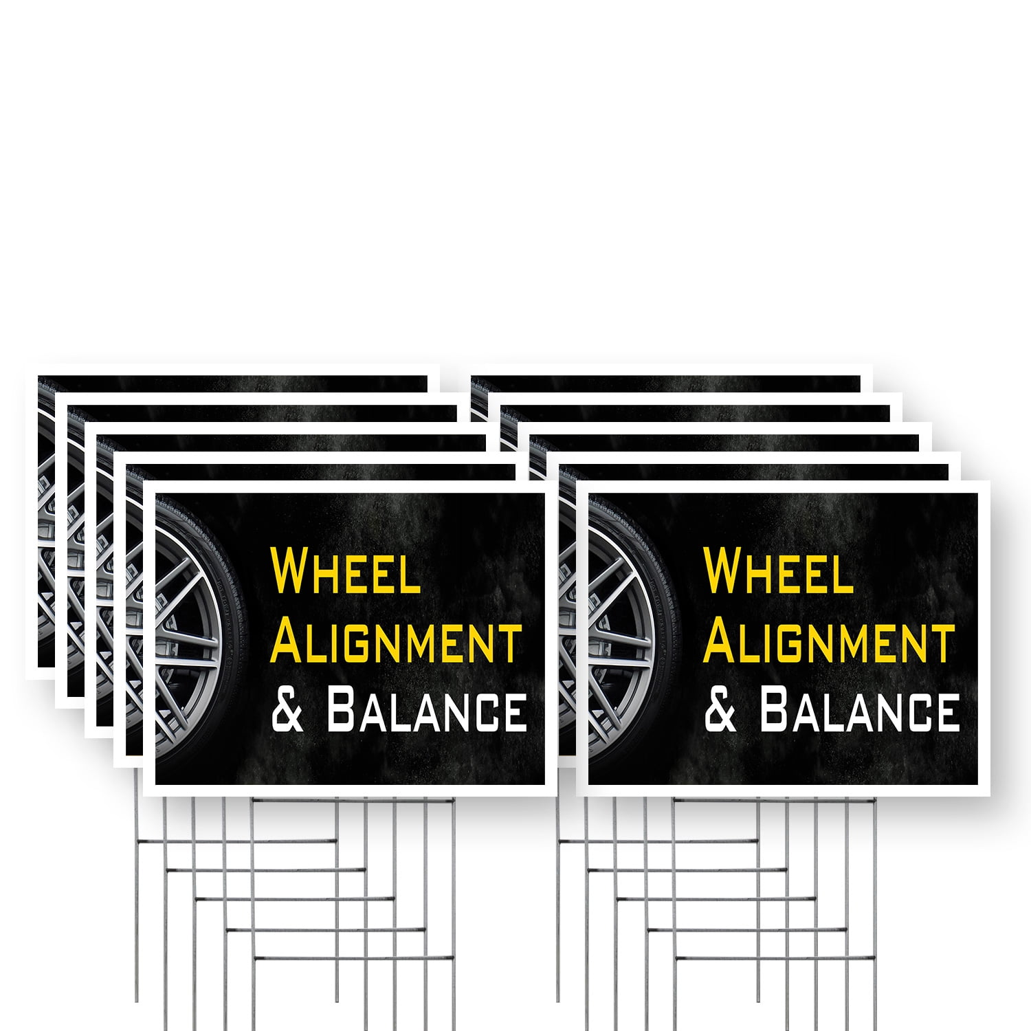 Wheel Alignment & Balancing Yard Sign 10 Pack of 18 Inch x 24 Inch ...