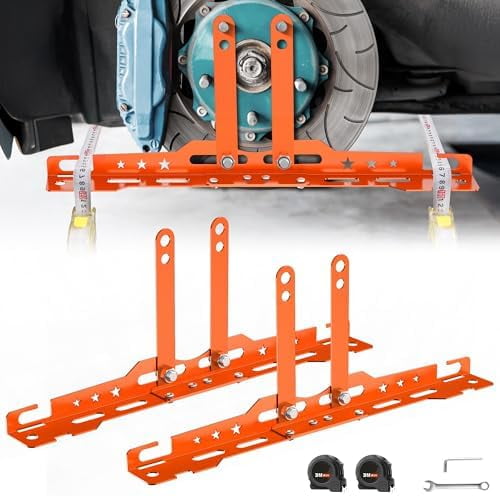 Wheel Alignment Tool with 2 Measuring Tapes, Upgraded Automotive Toe ...