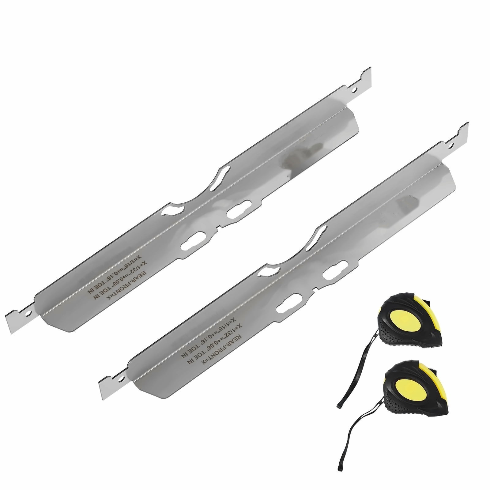 Wheel Alignment Tool 2-Pack, Stainless Steel Toe Plates w/ Tapes ...
