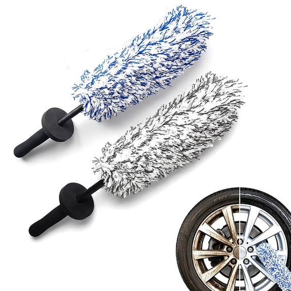 Wheel Barrel Brush, 2026 New Long Handle Microfiber Wheel Brush Car ...