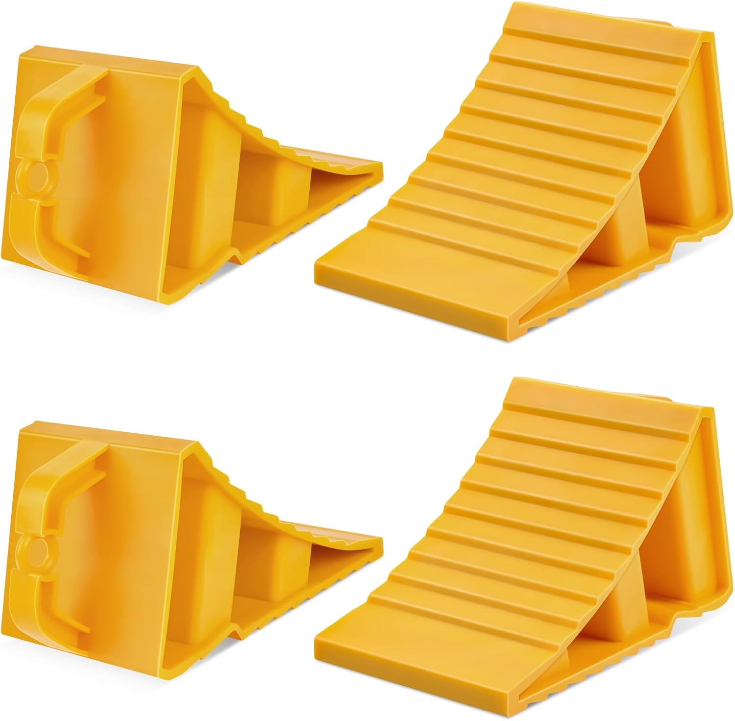 Wheel Chocks for Trailers, 4 Pack Hard Plastic RV with Handles Easy ...