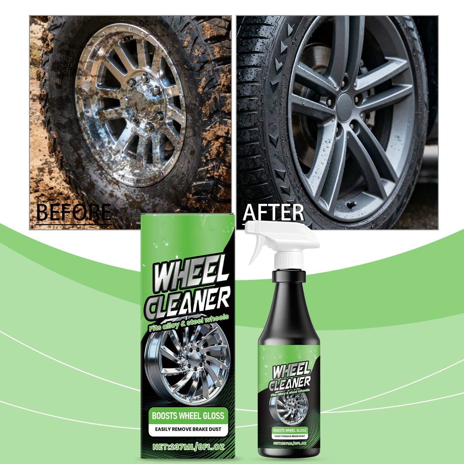 Wheel Cleaner under $5! Cagogo Car Wheel Hub Cleaner Spray 237ml, Brake ...