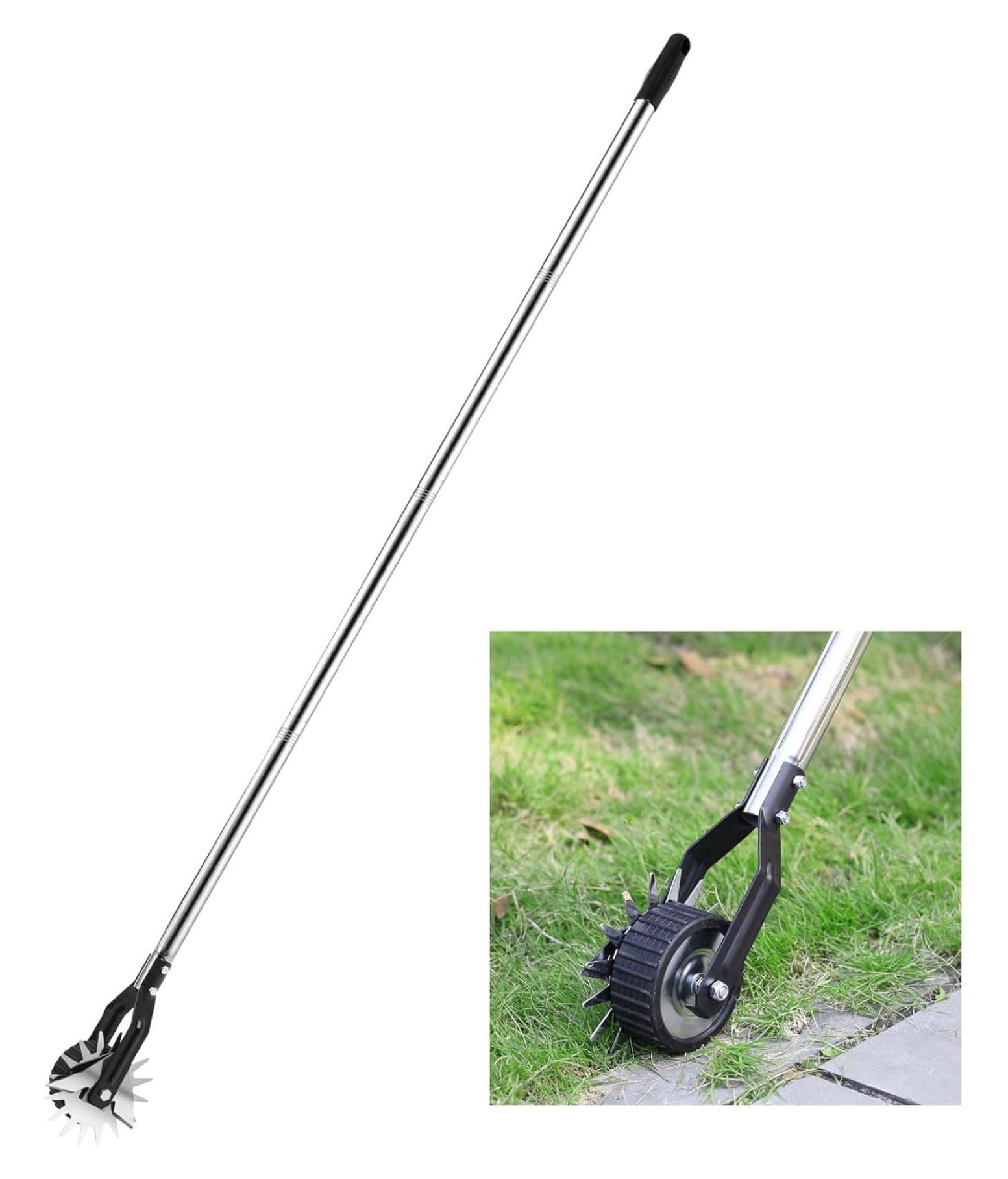 Wheel Edger, Portable 4 Sections Edger Lawn Tool Wheel Adjustable Long ...