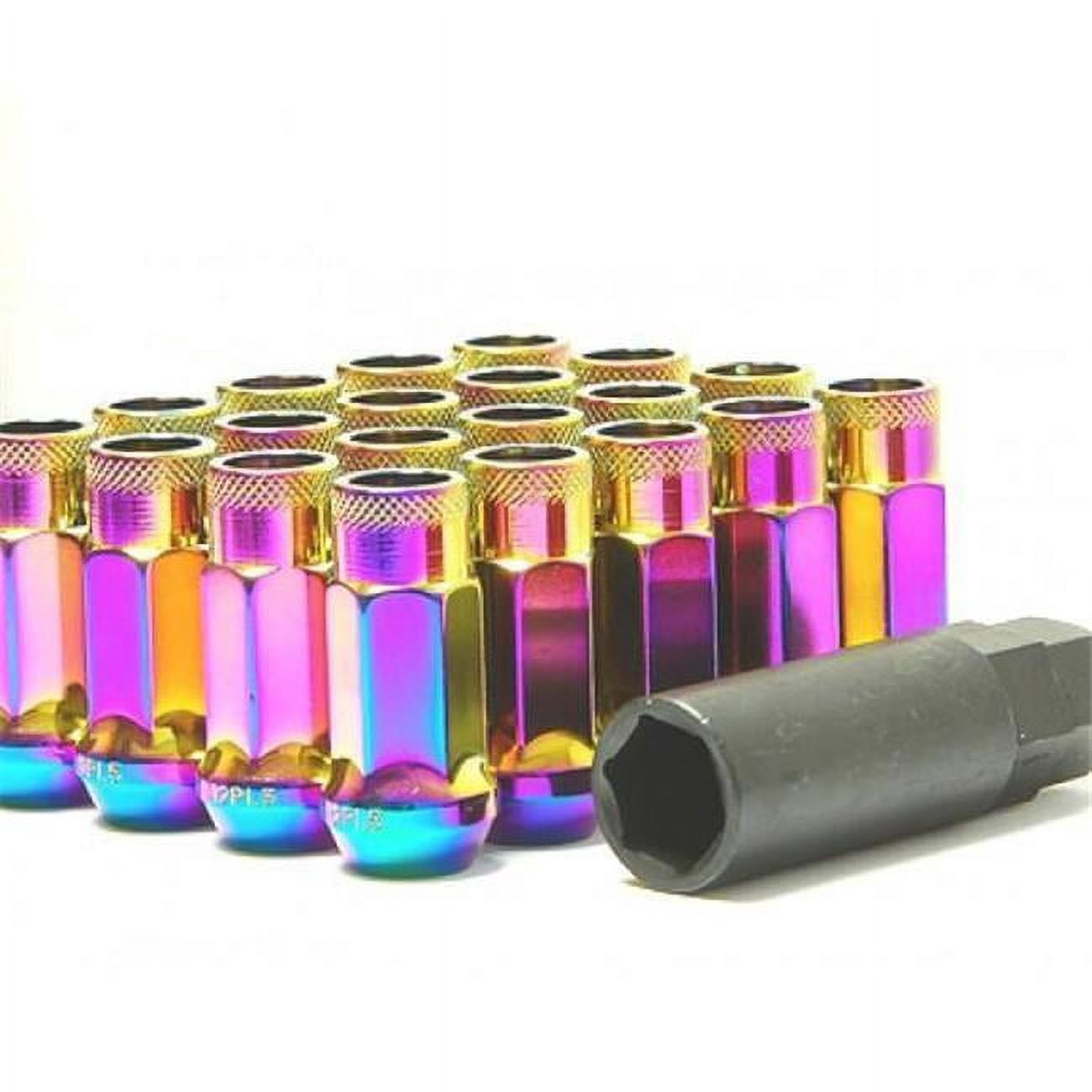 Wheel Mate 12 x 1.50 48 mm Blue Open End Locking Lug Nut fro Muteki ...