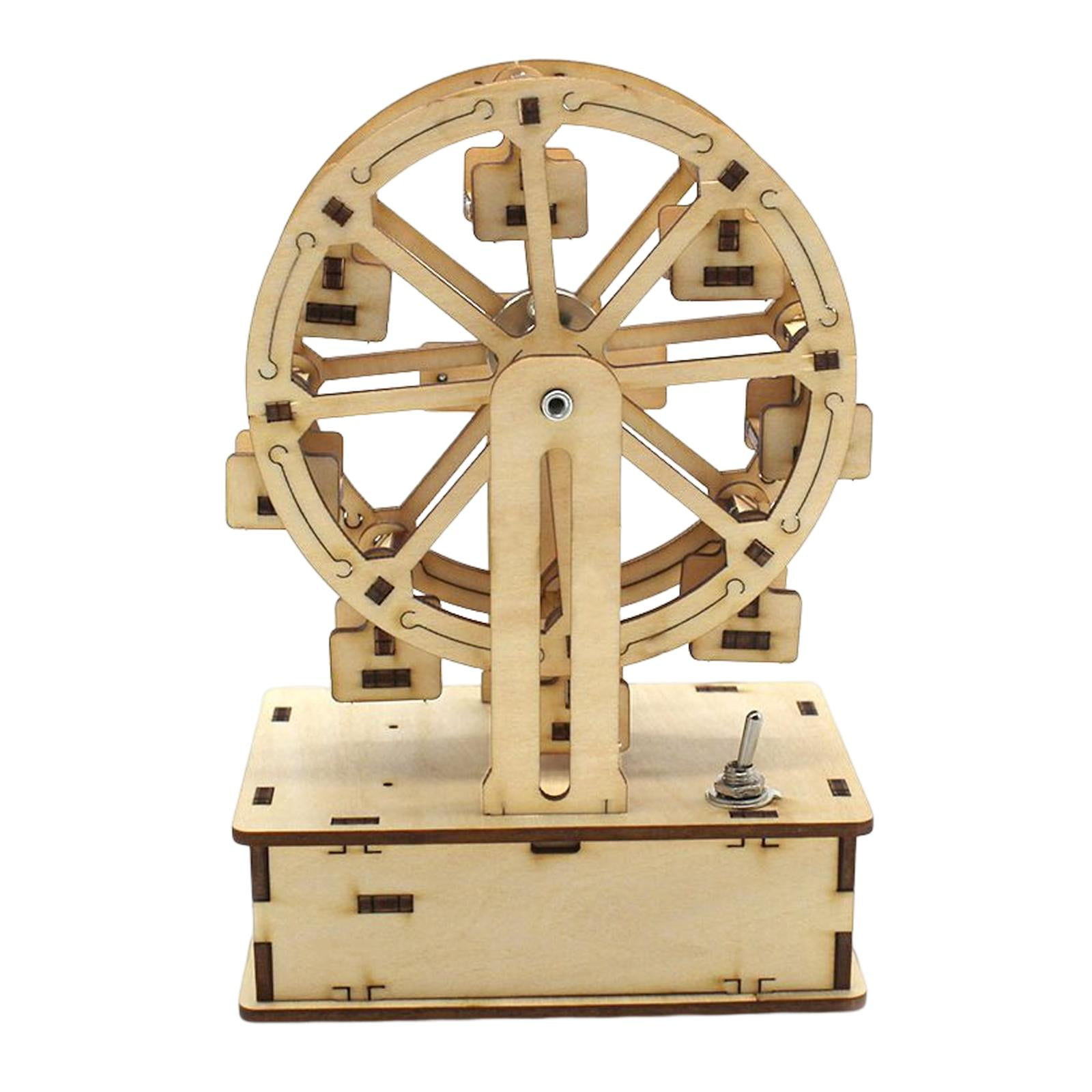 Wheel Model Crafts Kits Building DIY Kits Rotatable Wooden Wheel Model ...