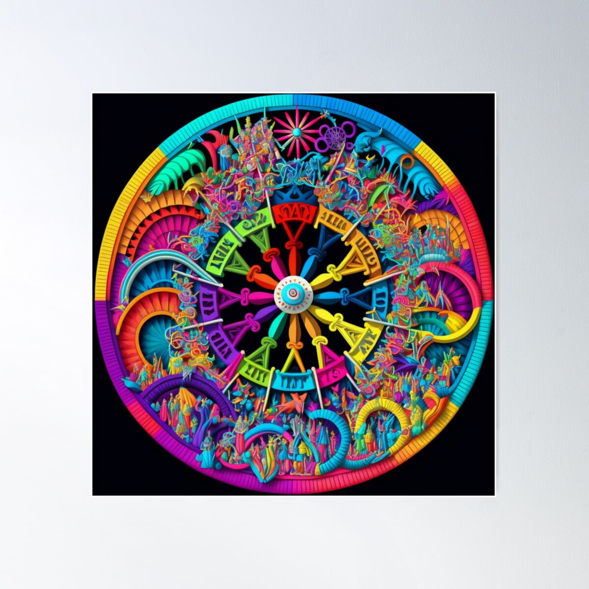 Wheel Of Fortune Poster Wall Art, Modern Wall Decor For Living Room ...