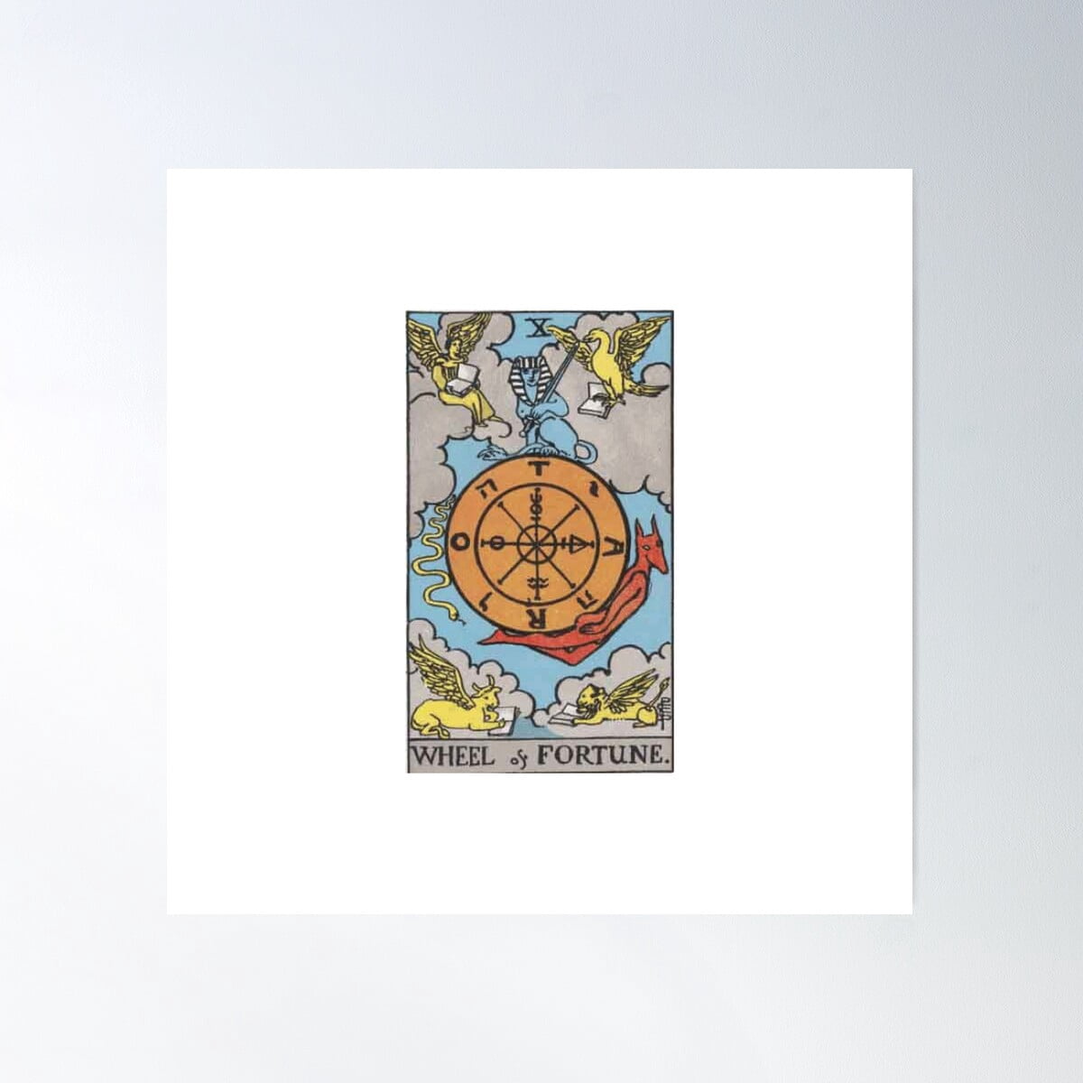 Wheel Of Fortune, Raider Waite Tarot, Divination Tarot Poster Wall Art ...
