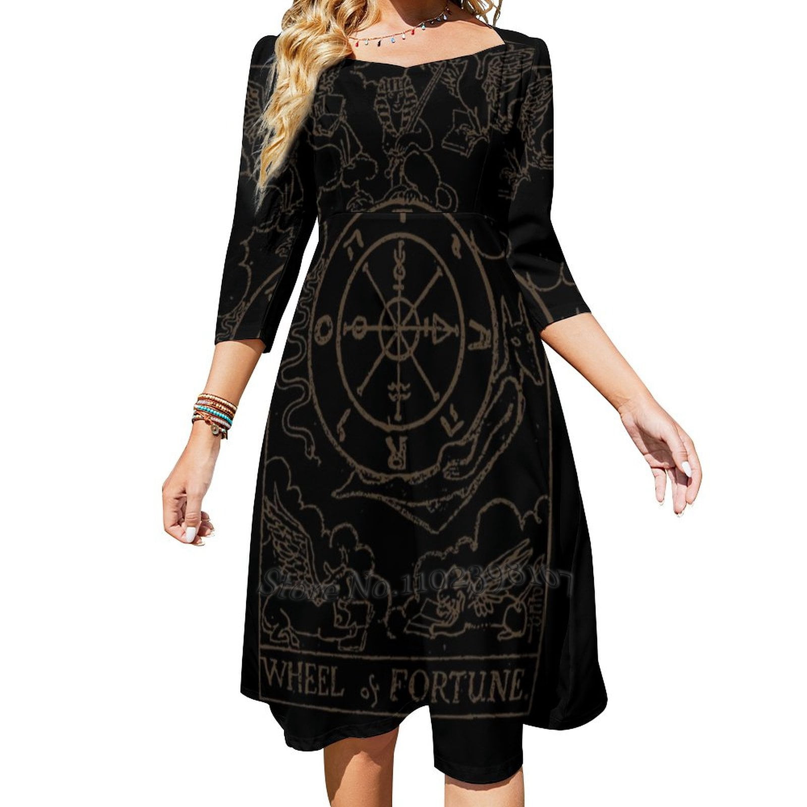 Wheel Of Fortune Sweetheart Knot Flared Dress Fashion Design Large Size ...