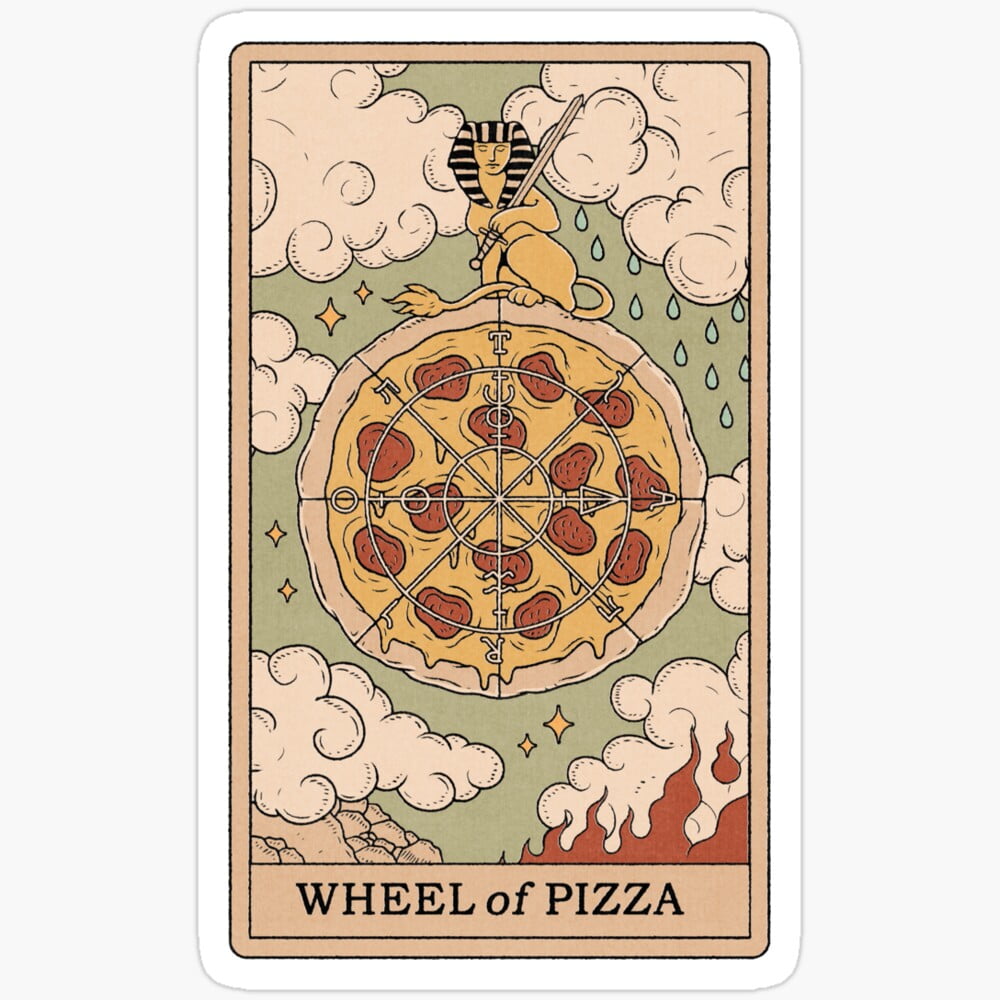 Wheel Of Pizza Sticker Phone Decal Water Bottle Stickers Car Decals ...
