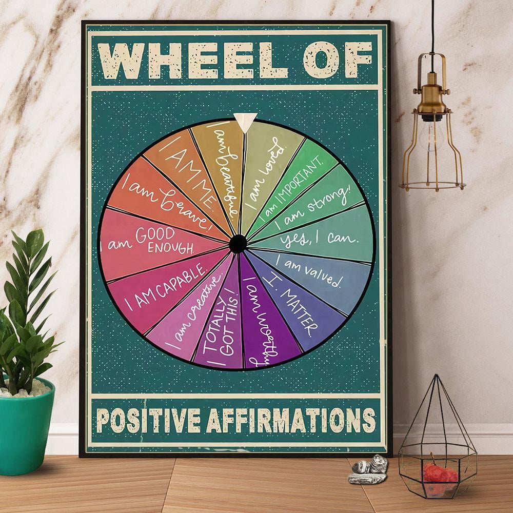 Wheel Of Positive Affirmations Paper Poster No Frame Matte Wall Art ...