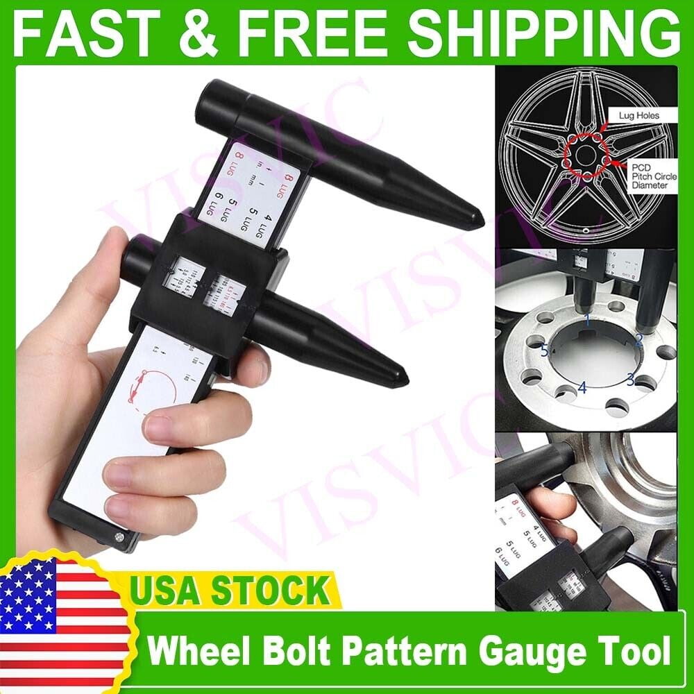 Wheel PCD Gauge Rim Bolt Pattern Measuring Tool for 4 5 6 Holes Sliding ...