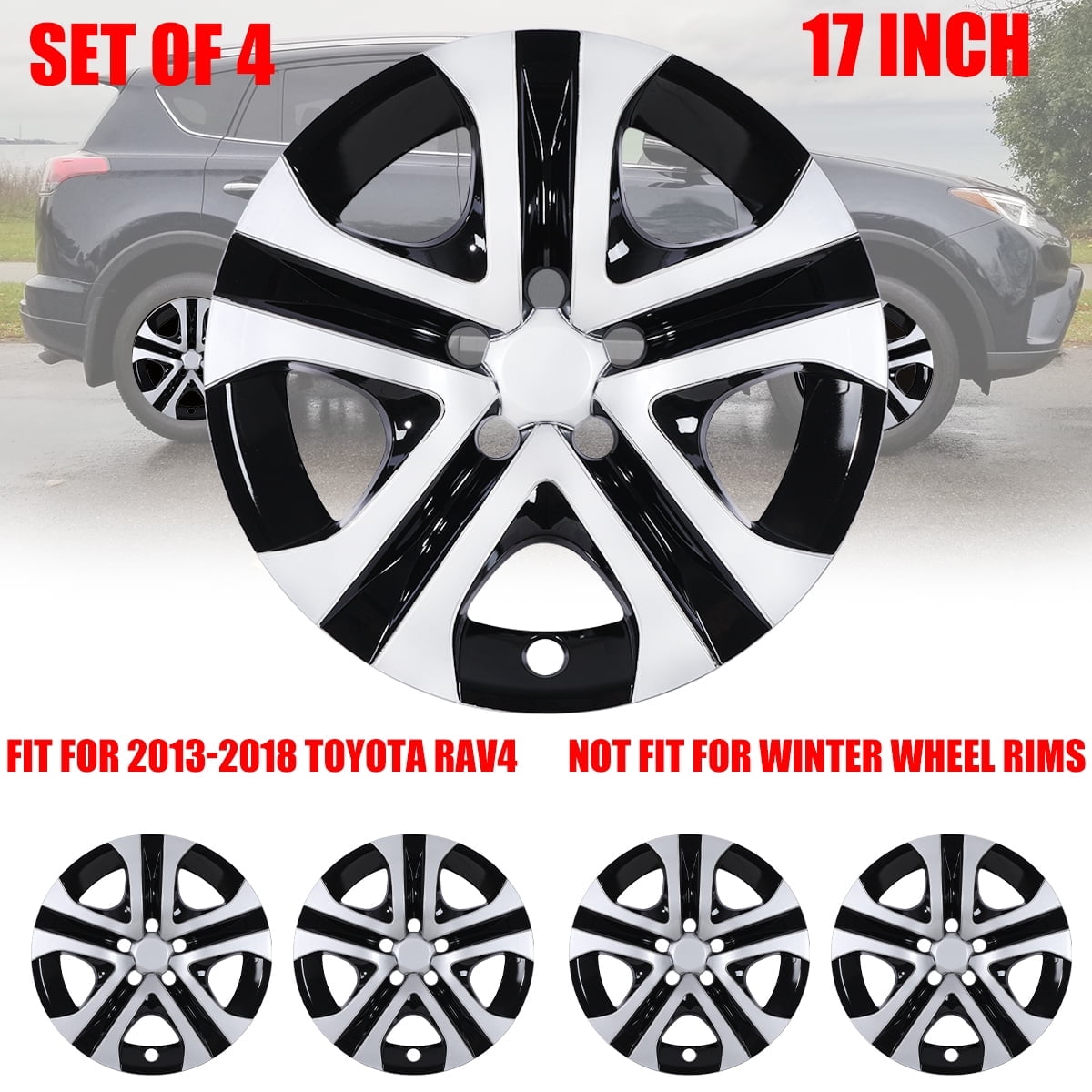 Wheel Rim Cover Hubcaps ，17 inch 4 Pcs Set ，Snap on Hub Caps ...