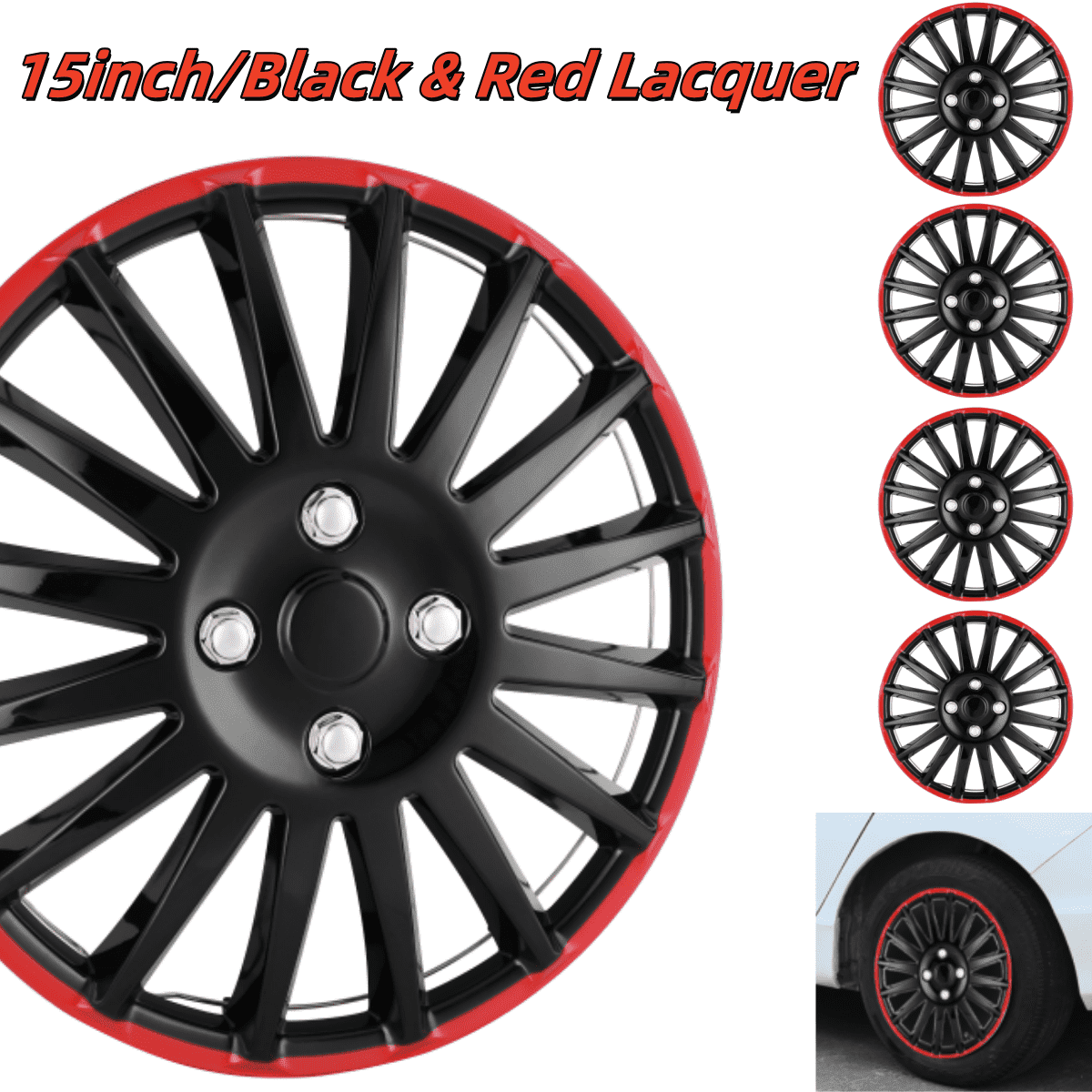 Wheel Rims Covers 15 inch 4 Pieces,For Most Vehicles Snap on Car Truck ...