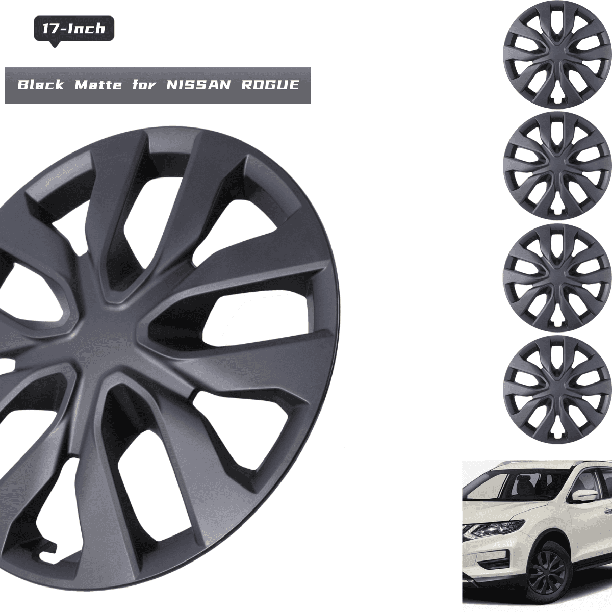 Wheel Rims Covers 17 inch 4 Pieces ,for 2014-20 NISSAN ROGUE Compatible ...