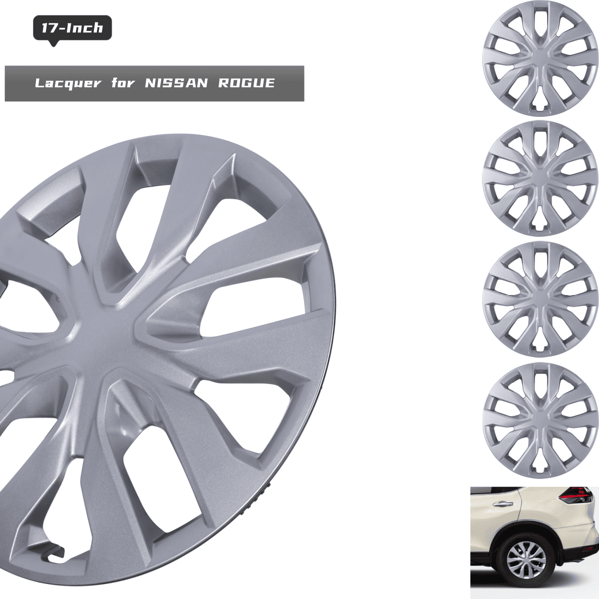 Wheel Rims Covers 17 inch 4 Pieces ,for 2014-20 NISSAN ROGUE Compatible ...
