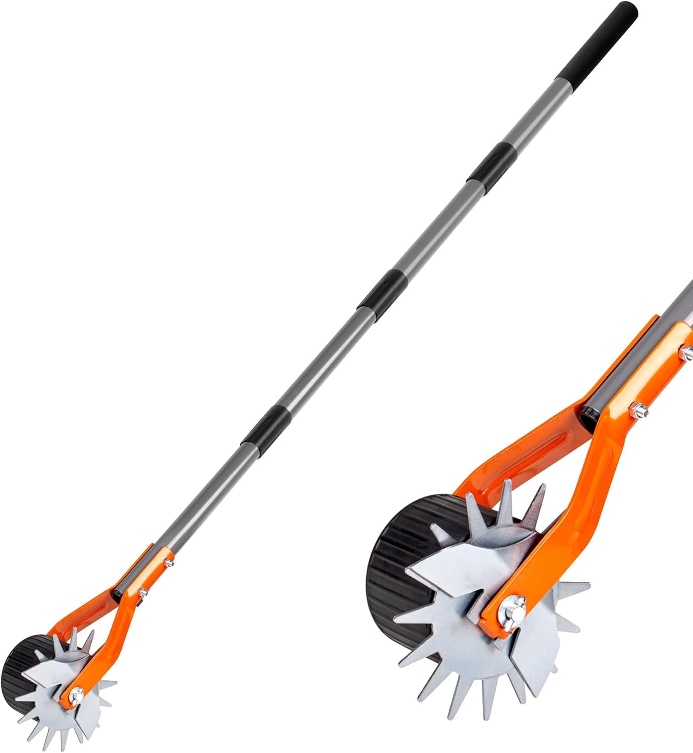 Wheel Rotary Edger, 69.7 Inch Hand Manual Edger Lawn Tool with ...