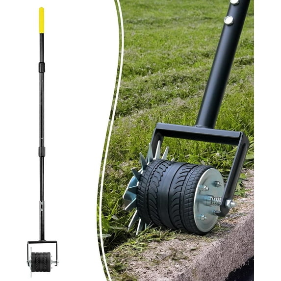 Wheel Rotary Edger Lawn Tool 59’’, Manual Grass Edger Tool with Wheel ...