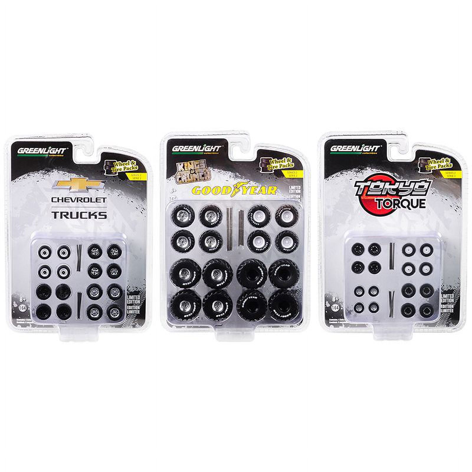 "Wheel & Tire Packs" Set of 3 Multipacks Series 2 1/64 by Greenlight ...