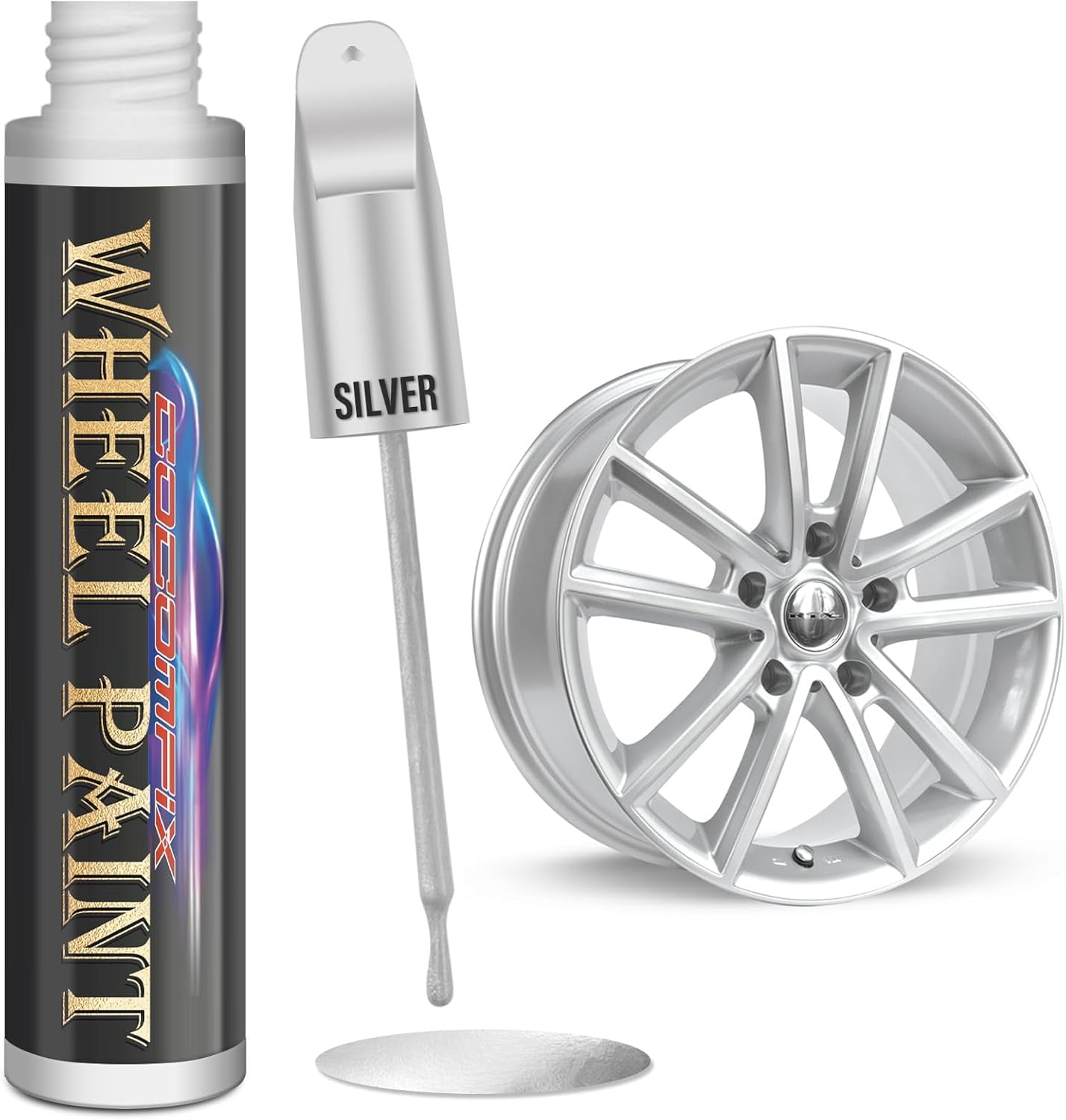 Wheel Touch Up Paint, Rim Paint for Curb Rash, Wheel Scratch Repair Kit for Chrome, Alloy ...