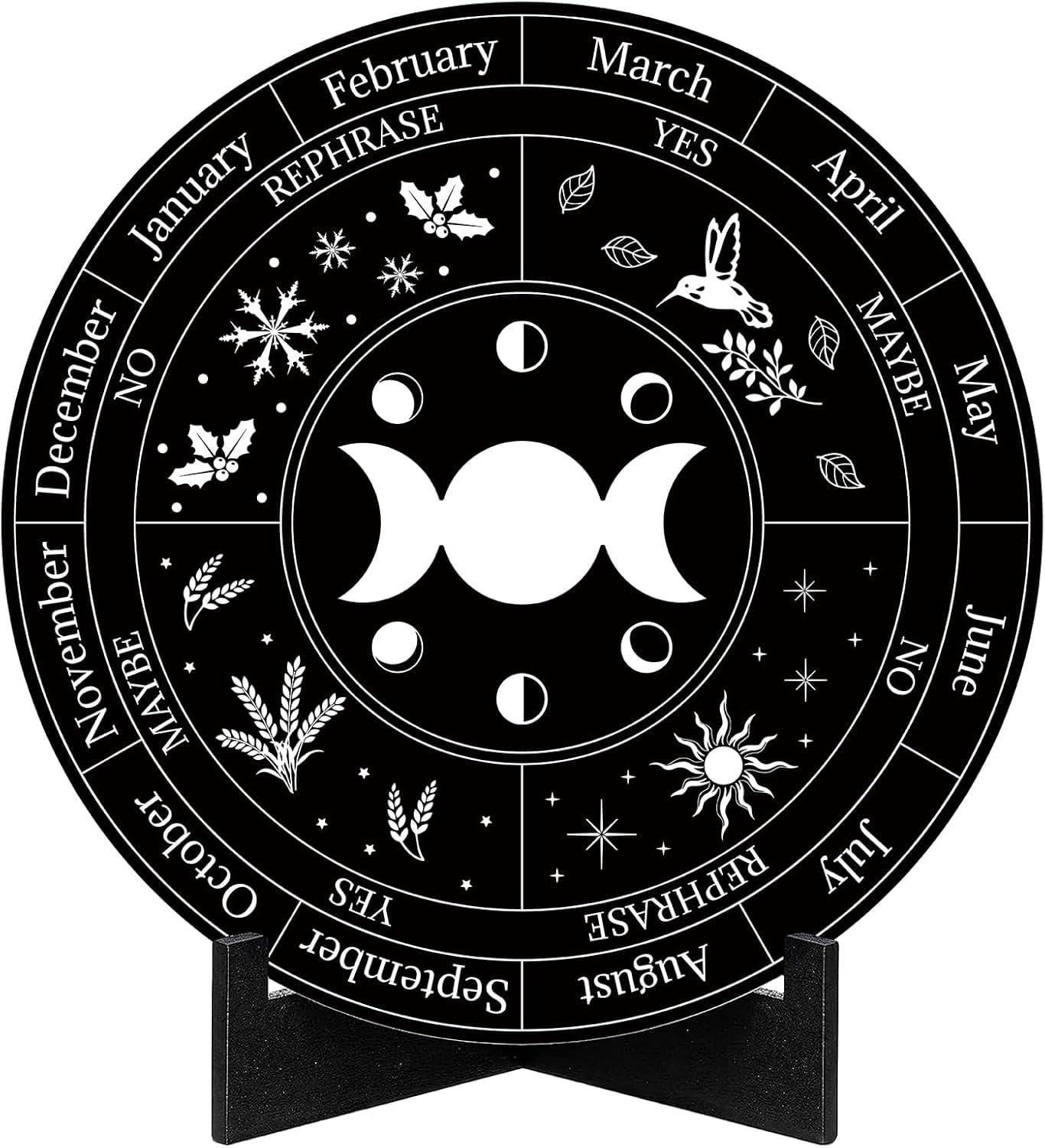 Wheel of The Year Sign Pagan Decor Wicca Calendar Wiccan Holidays Altar ...