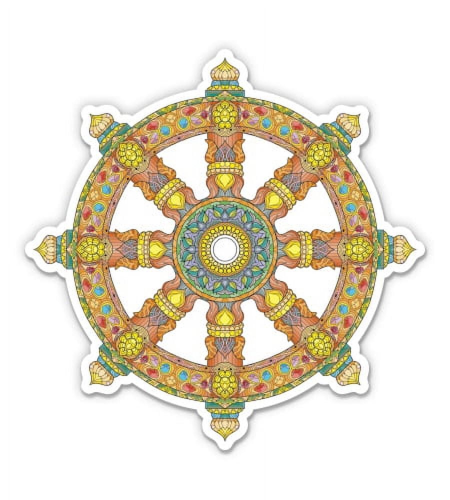 Wheel of Dharma - 12" Vinyl Sticker Waterproof Decal - Walmart.com