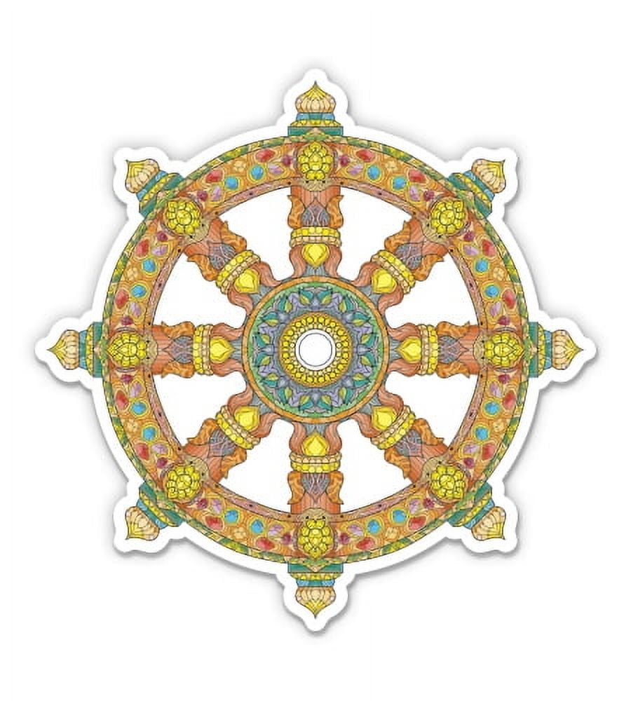 Wheel of Dharma - 7" Vinyl Sticker - For Car Laptop I-Pad - Waterproof ...
