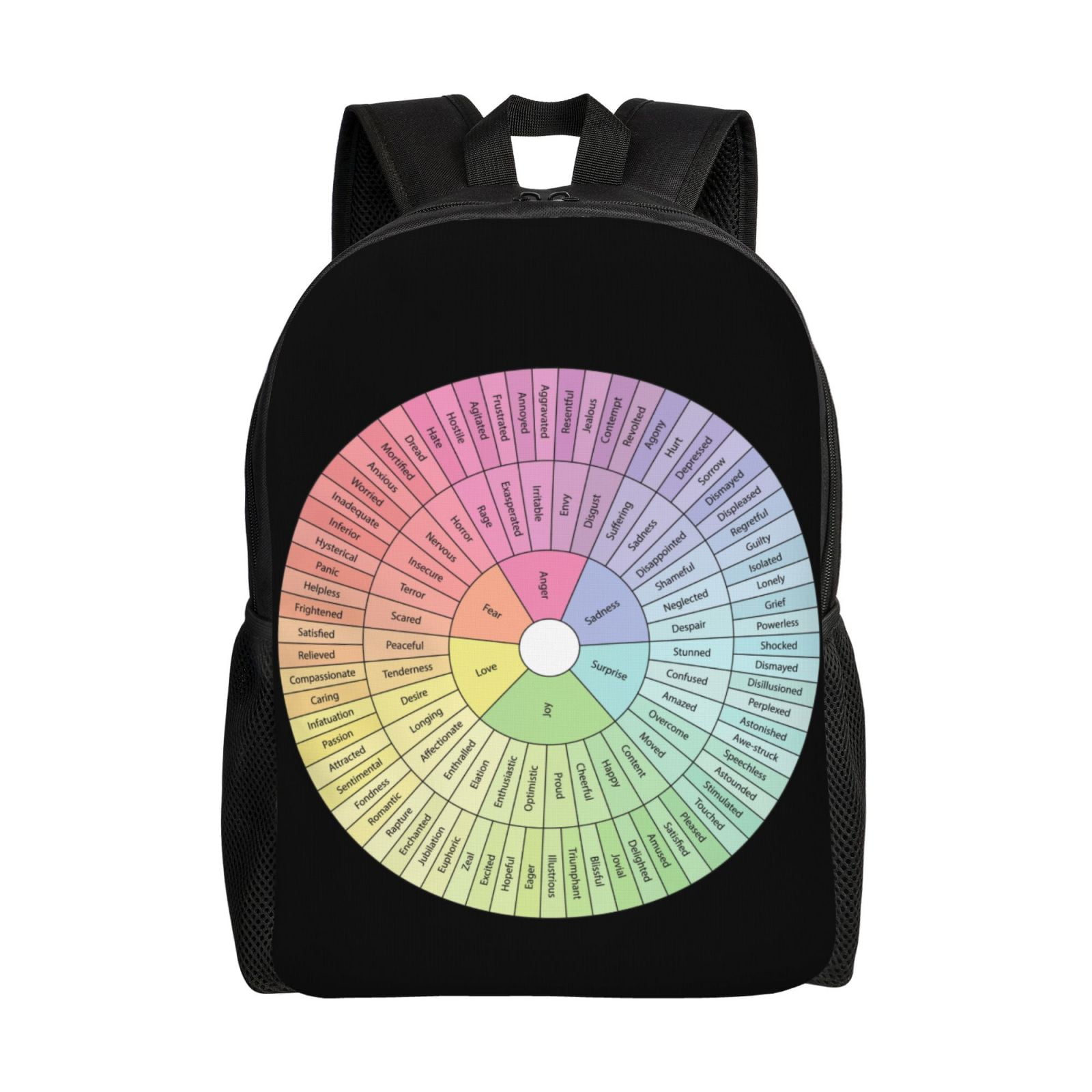 Wheel of Emotions Feelings Black Backpack for Women Men Laptop Backpack ...