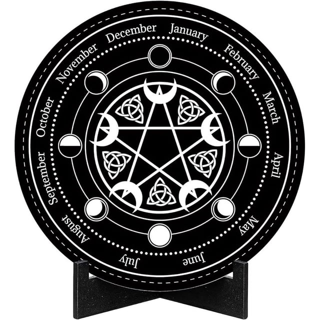 Wheel of The Year Sign Pagan Decor Wicca Calendar Wiccan Holidays Altar ...