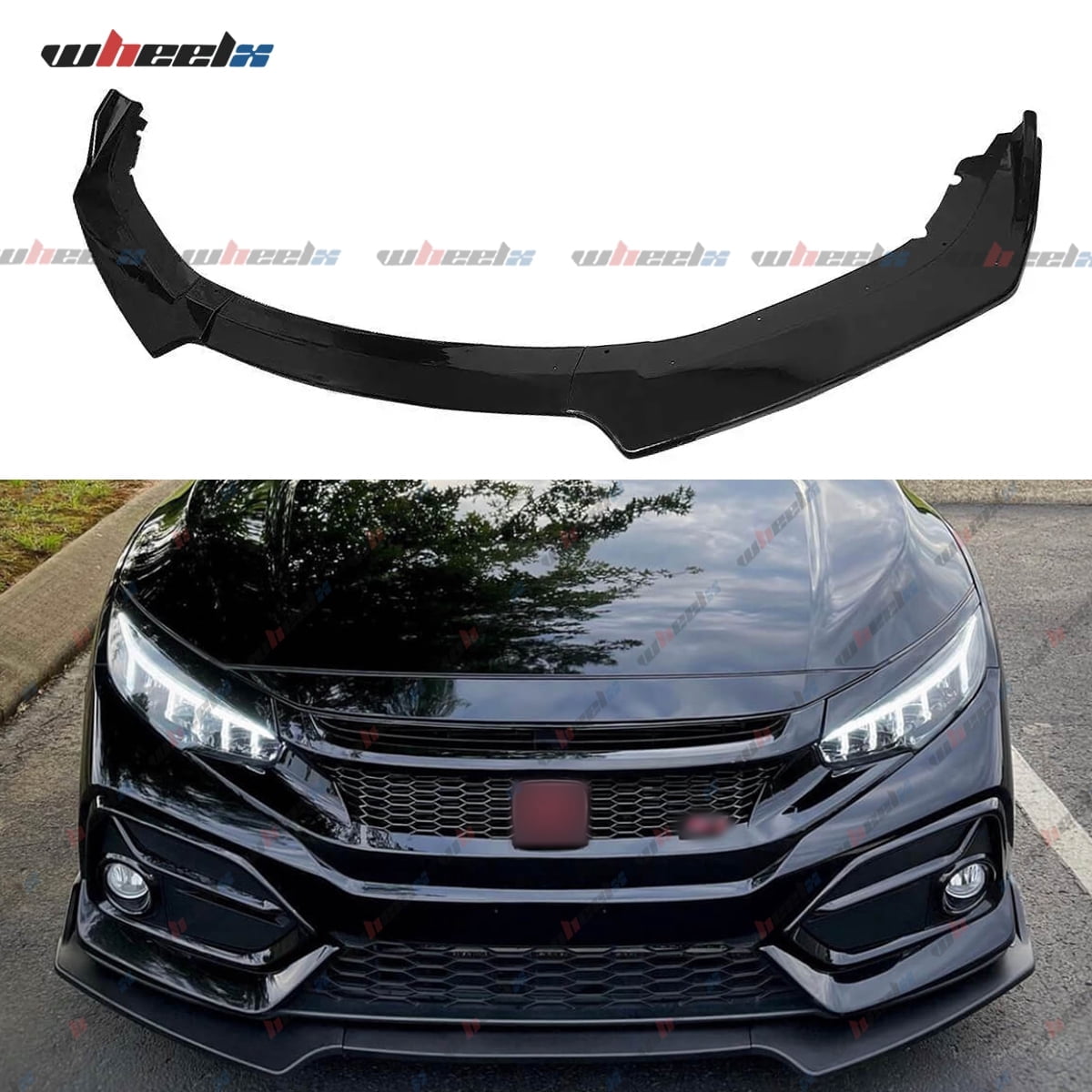 WheelX 3Pcs Front Bumper Lip Compatible with 2016-2020 Honda Civic ...