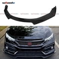 WheelX 3Pcs Front Bumper Lip Compatible with 2016-2020 Honda Civic ...