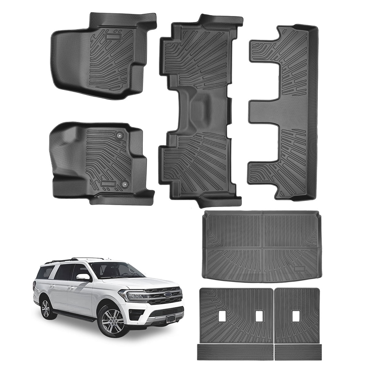 WheelX Floor Mats & Trunk Mat & Backrest Mat for 2018-2024 Ford ...