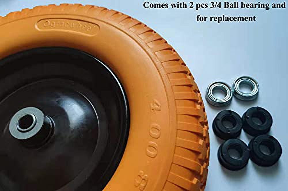 Wheelbarrow Tires 4.80/4.00-8 with 3/4 & 5/8 Ball Bearing, 3.5-6" Hub ...