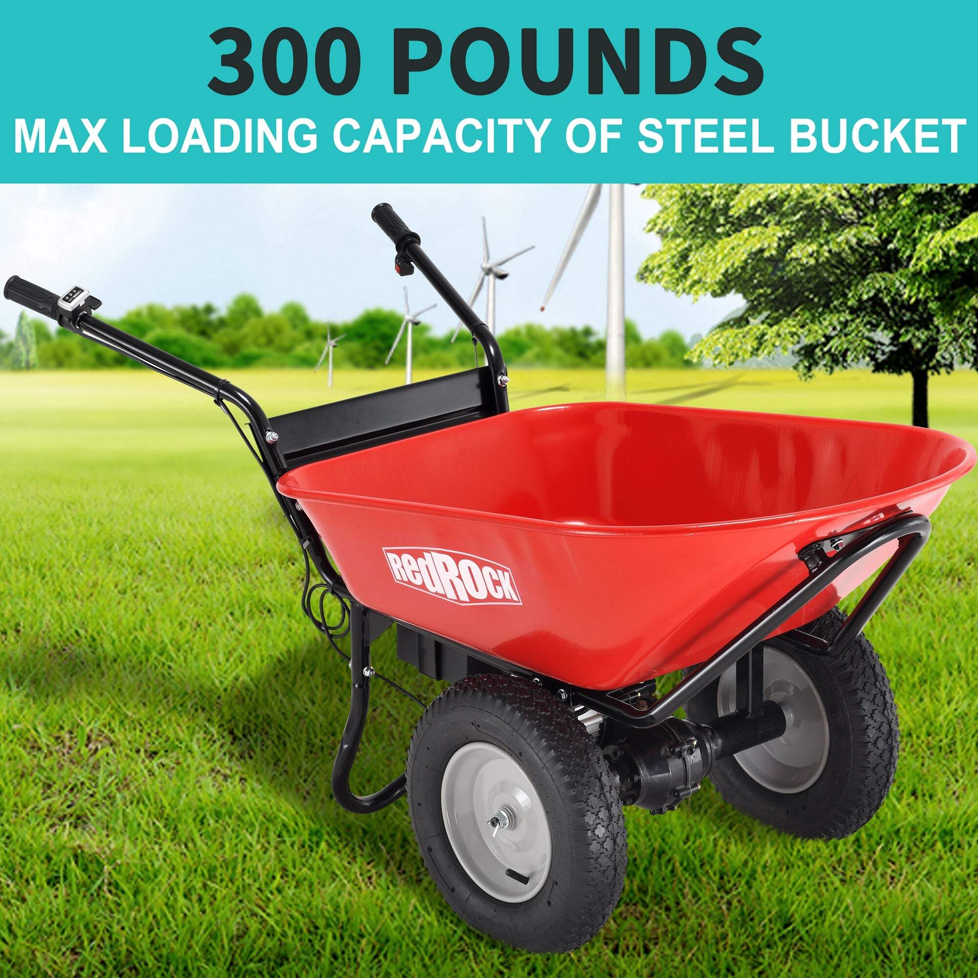 Wheelbarrow Utility Cart Electric Powered 24V Dc 180W Agm Battery ...
