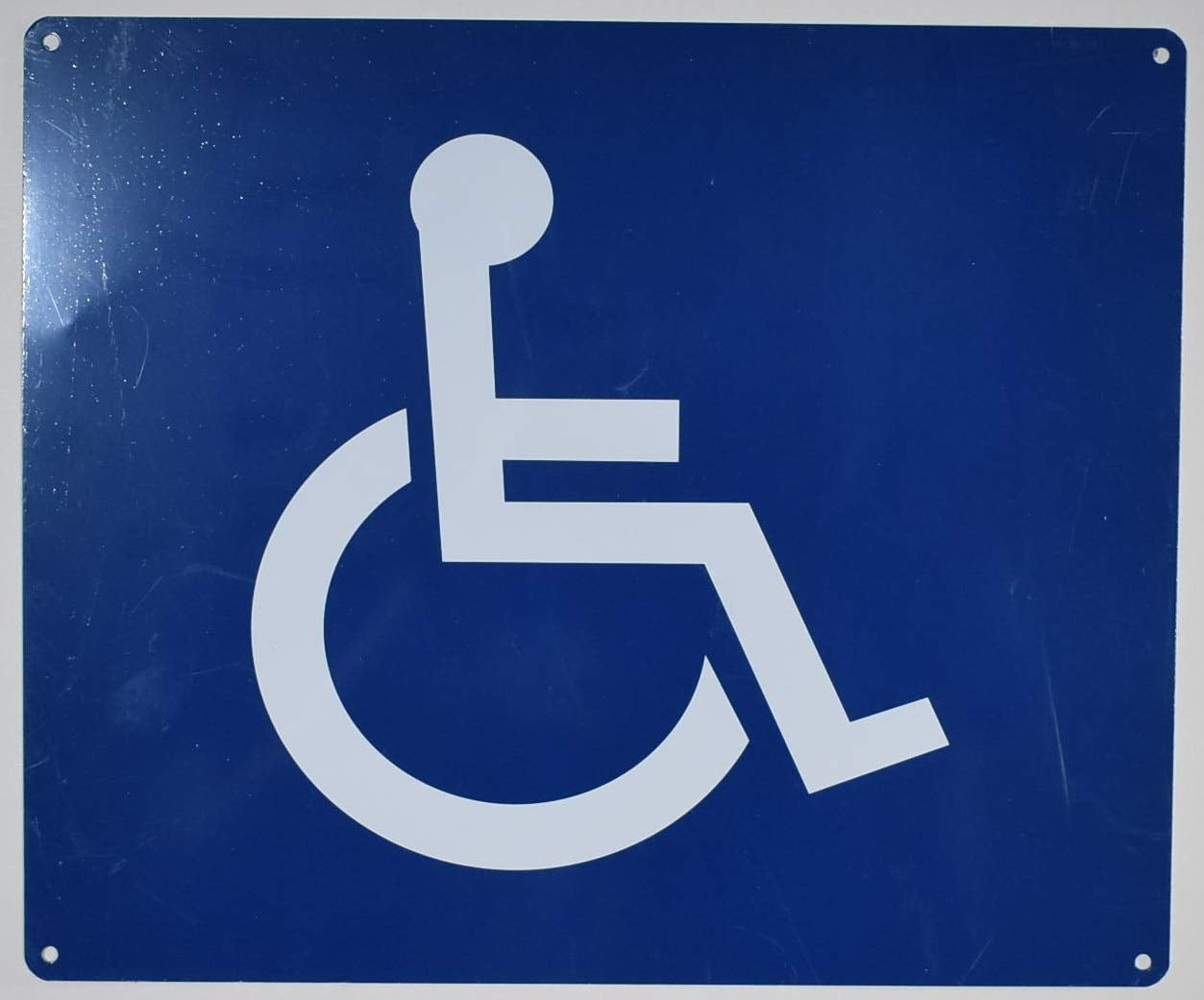 Wheelchair Accessible Guide Sign (White/Blue, Aluminum, 10x12)-The Pour ...