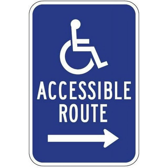 Wheelchair Accessible Route Sign - Right Arrow - 12X18 - Reflective ...