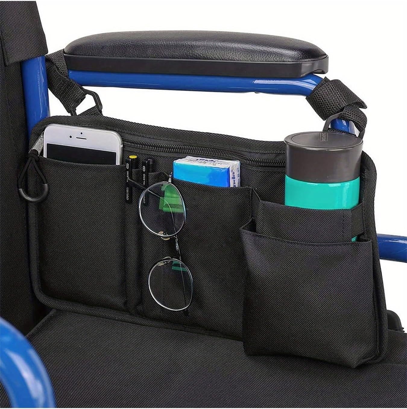 Wheelchair Bag, Mobility Large Storage Carry Holder Bag Black - Walmart.com