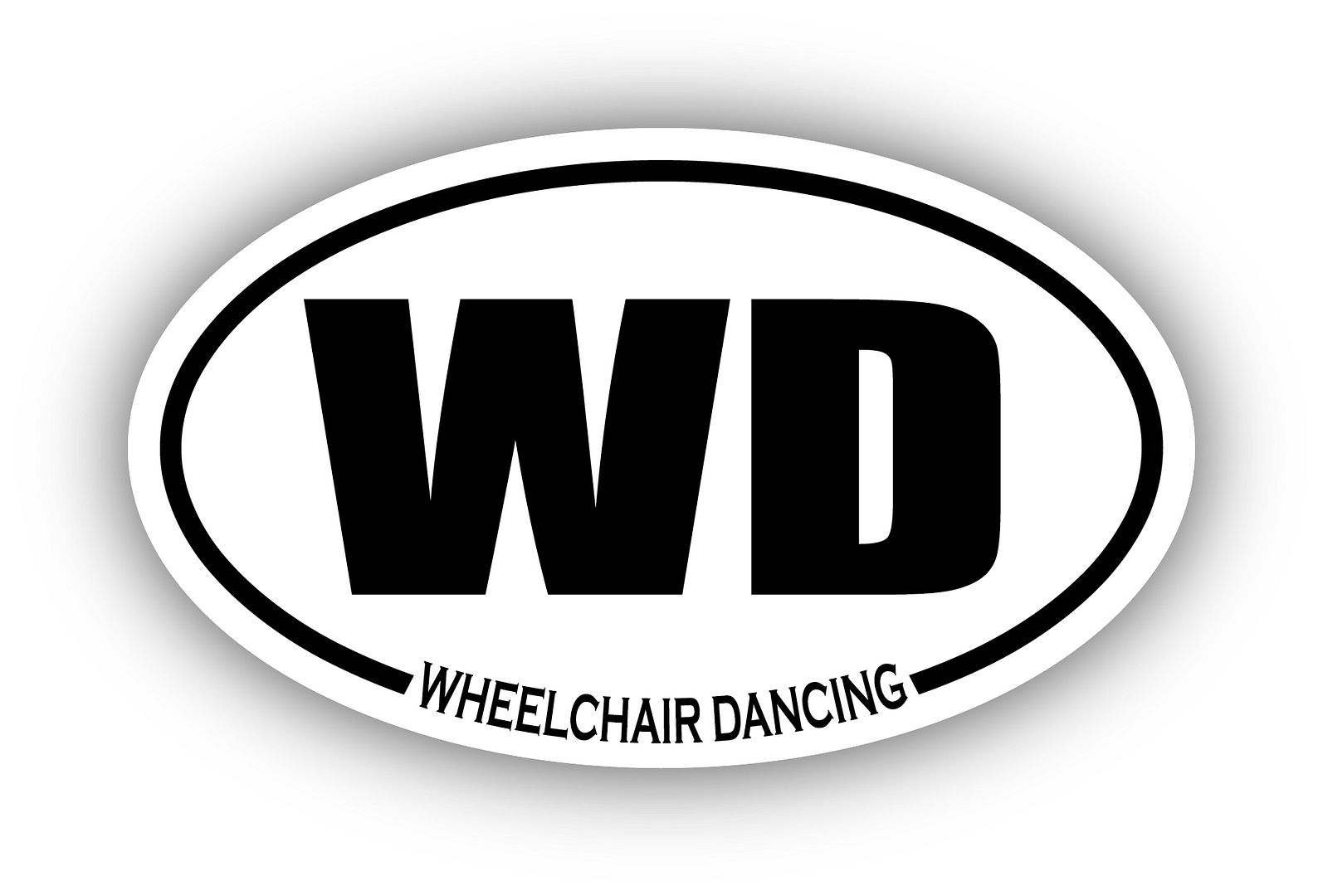 Wheelchair Dancing WD Oval Bumper Sticker 3M Vinyl Decal 3 in x 5 in ...
