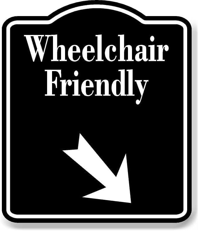 Wheelchair Friendly 45 degree Down Right Arrow BLACK Aluminum Composite ...