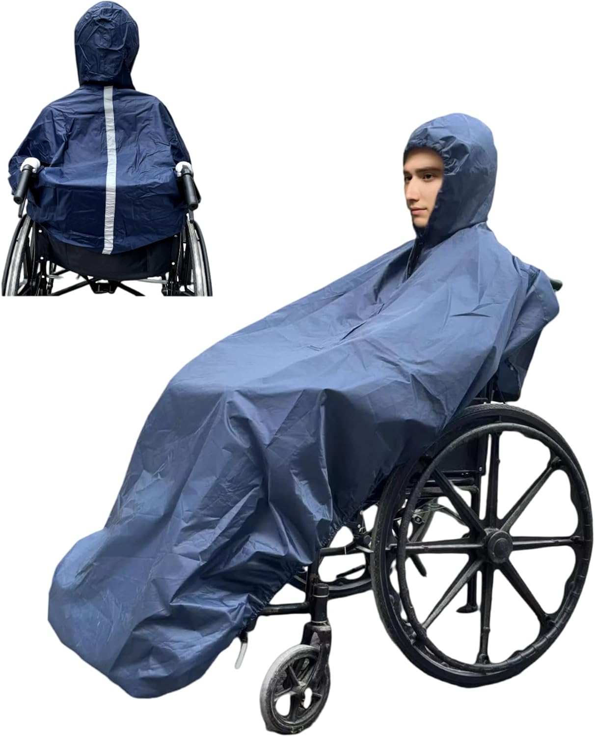 Wheelchair Poncho adult - Waterproof Rain Poncho for Men, Extra Long ...