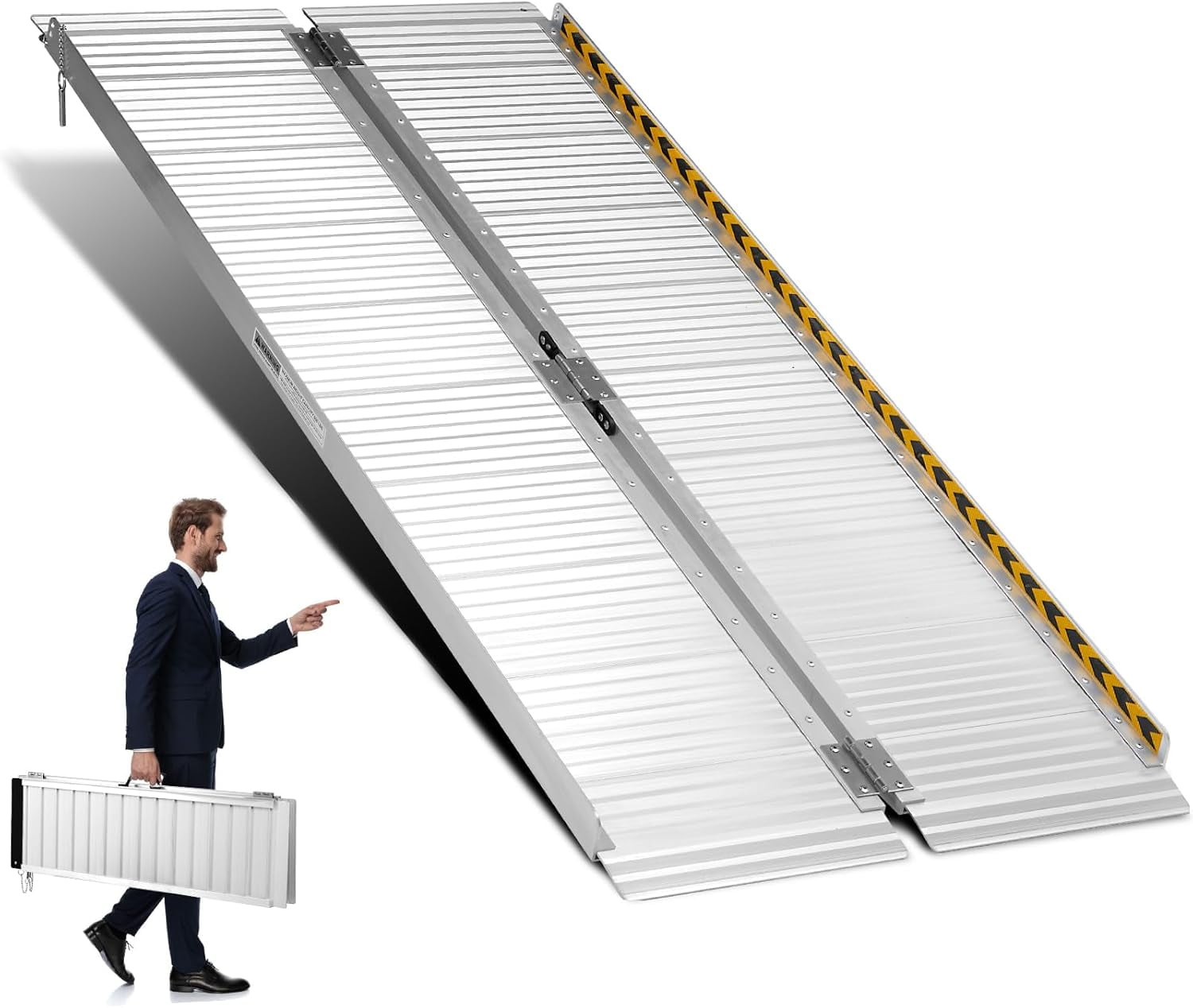 Wheelchair Ramp 4FT Non Skid Threshold Ramp, 600lb Capacity Portable ...