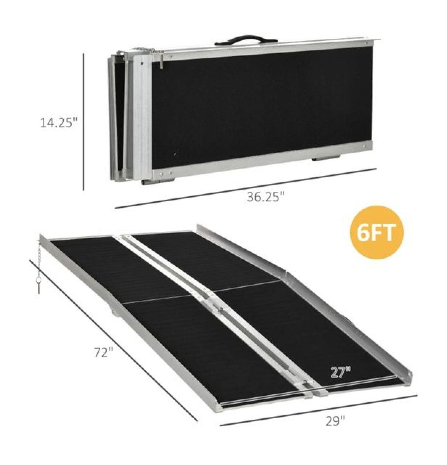 Wheelchair Ramp 6ft Portable, Handicap Ramp for Wheelchairs & Scooters ...