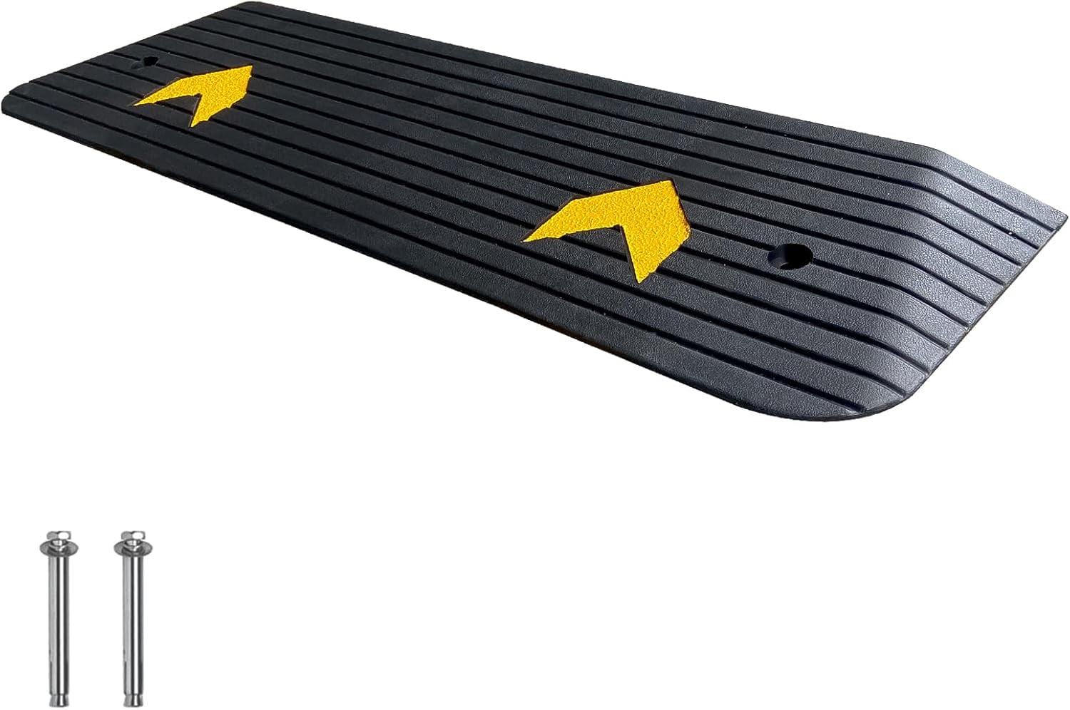 Wheelchair Ramp Doorway, 1" Rise Rubber Threshold Ramp, 43.3" Natural ...