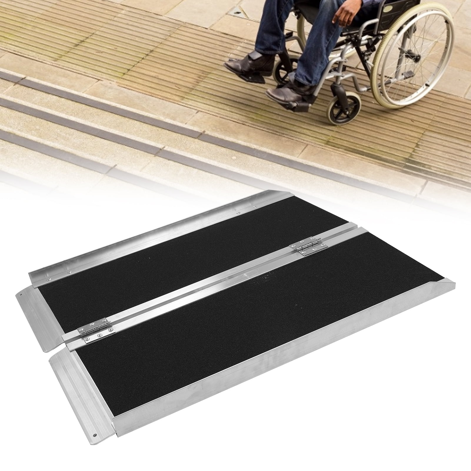 Wheelchair Ramp, Widened Loading Ramp Foldable Aluminum For Stairs For ...
