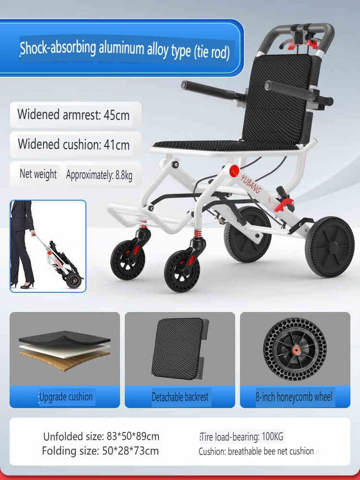Wheelchair car lightweight folding elderly special travel portable ...