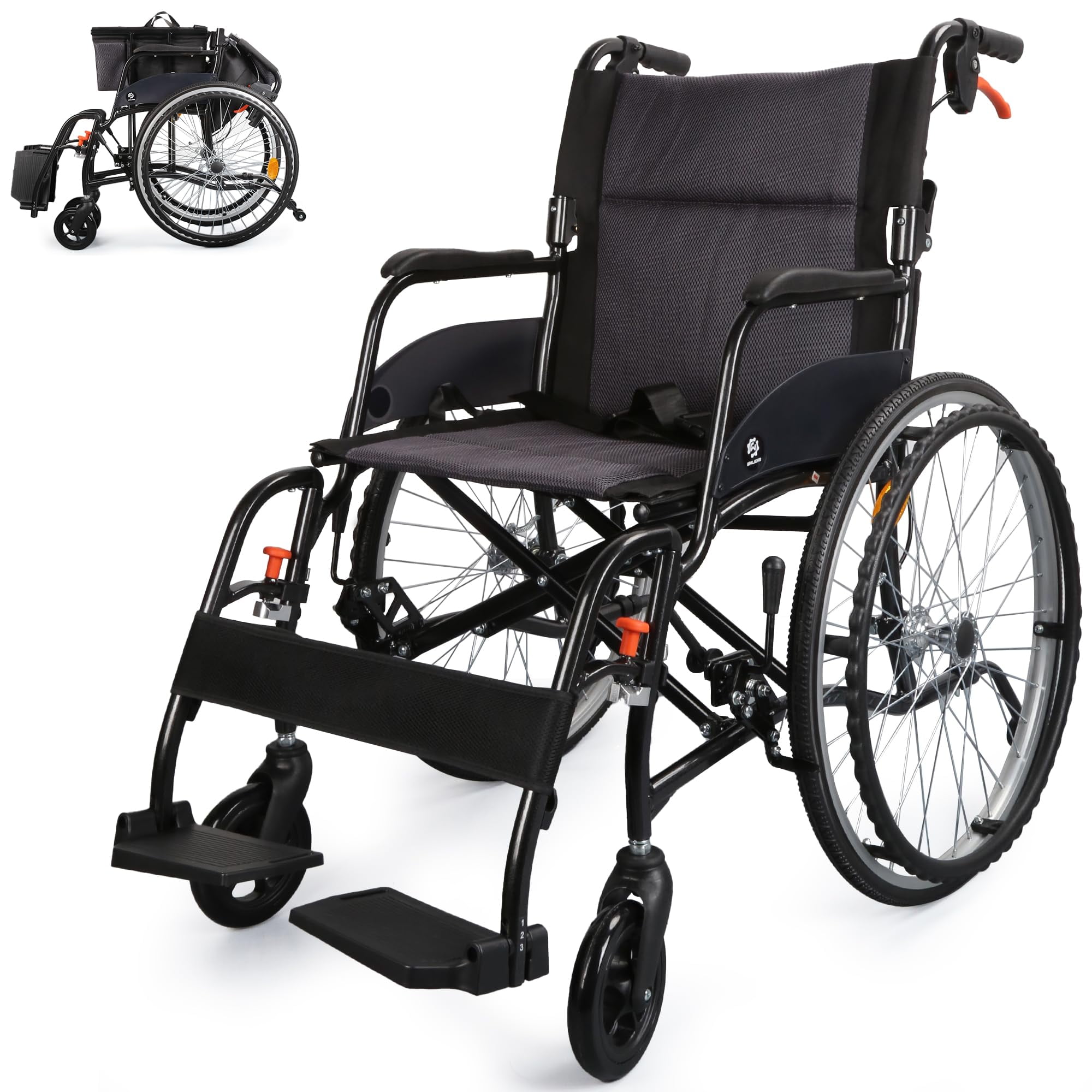Wheelchairs for Adults, WHLICKS Premium Comfortable Transport ...