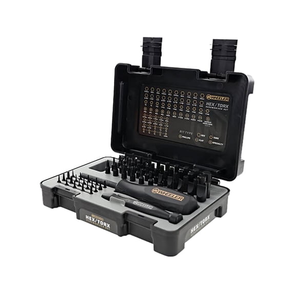 Wheeler Gunsmithing Hex/Torx/Phillip/Flat Screwdriver Bit Set (65 Piece ...