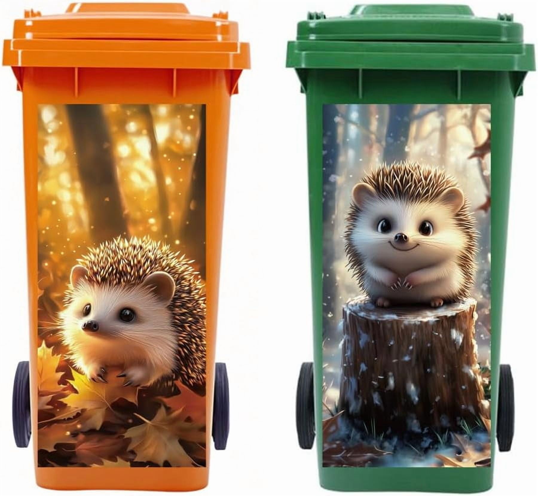 Wheelie Bin Stickers 2 Sheets Hedgehog Sticky Dustbin Stickers Decals ...