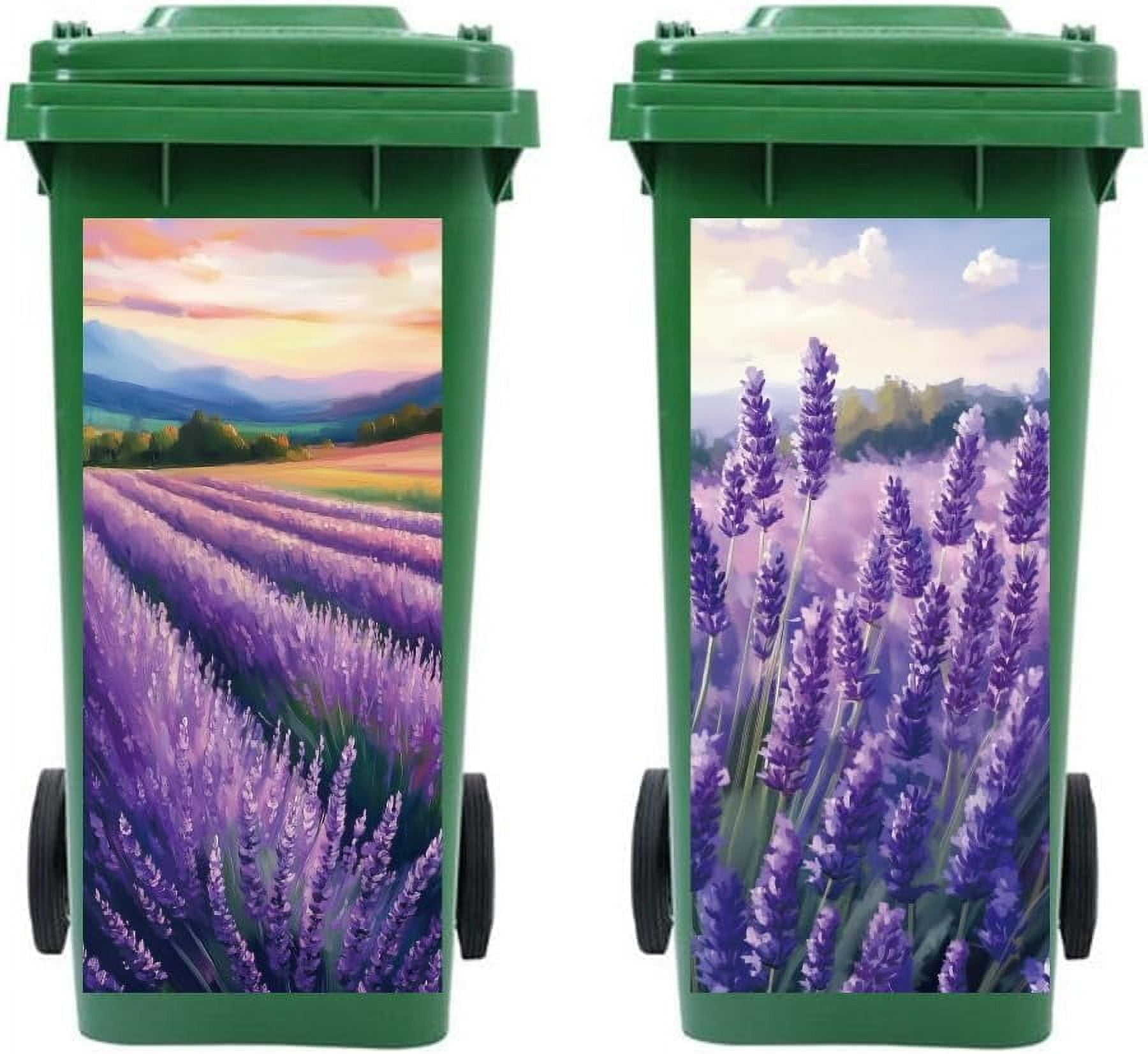Wheelie Bin Stickers 2 Sheets Lavender Sticky Dustbin Stickers Decals ...
