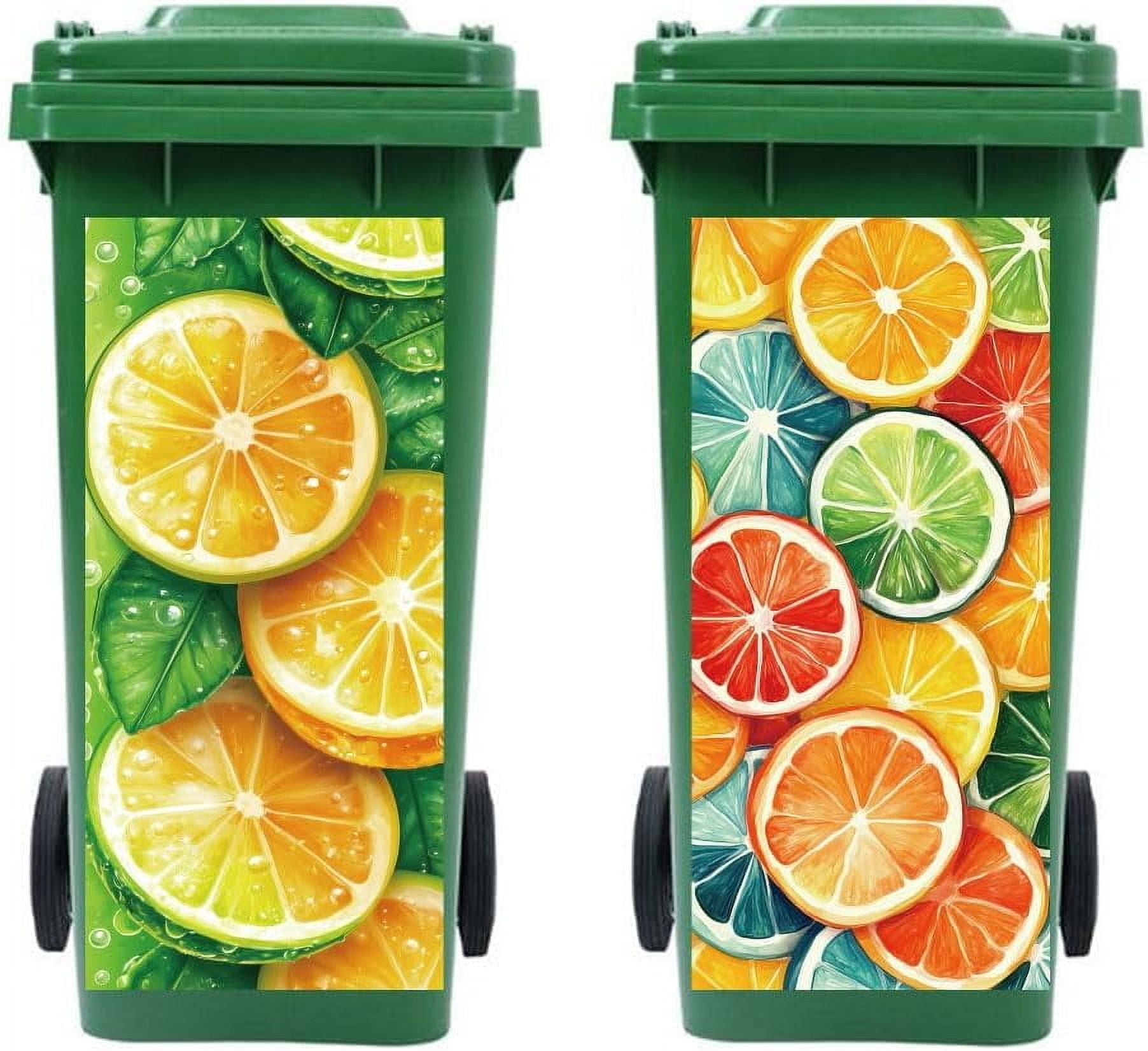 Wheelie Bin Stickers 2 Sheets Lemon Slices Sticky Dustbin Stickers ...